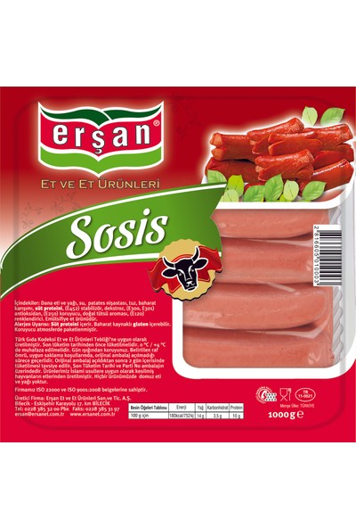 Erşan Et Dana Uzun Sosis 1 kg