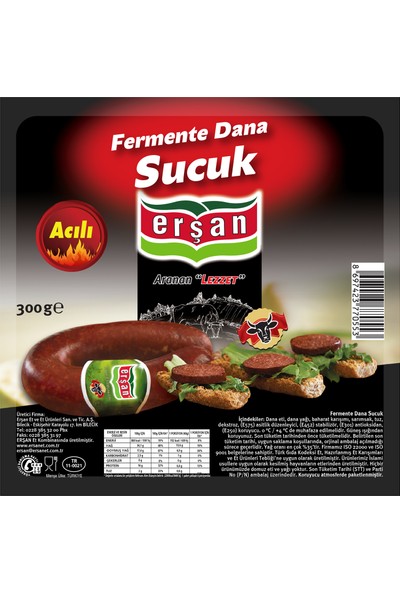 Erşan Et Dana Fermente Acılı Kangal Sucuk 300 gr