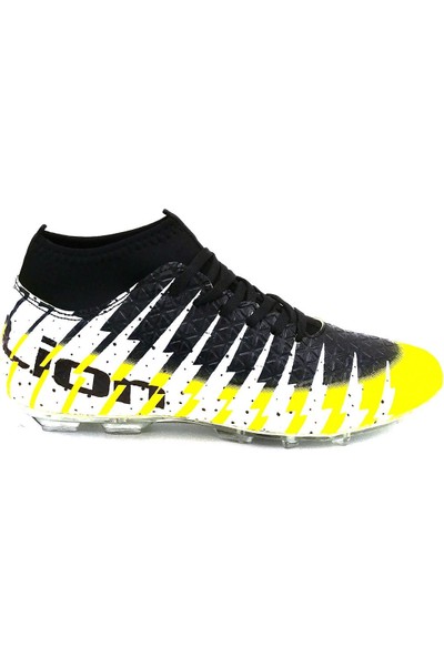 Lion 1453 Erkek Sarı Siyah Çoraplı Krampon Futbol Ayakkabısı