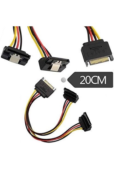 YKA Sata Power HDD Güç Çoklayıcı 90 Derece Klipsli