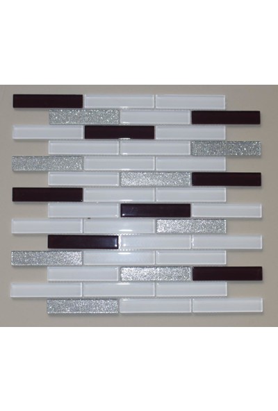Mcm Mutfak Tezgah Arası Kristal Cam Mozaik Mürdüm Mcm Mp 470 20X98