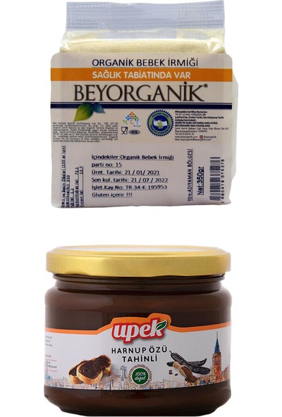 Beyorganik Organik Bebek Irmiği 350 gr - Upek Tahinli Keçiboynuzu Özü 330 gr Beyorganik Organik Bebek Irmiği 350 gr - Upek Tahinli Keçiboynuzu Özü 330 gr