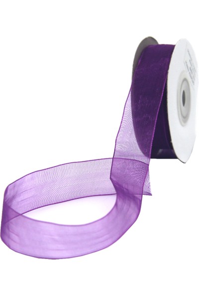 Elitparti Organza Ribbon Kurdele Mor 20 Metre