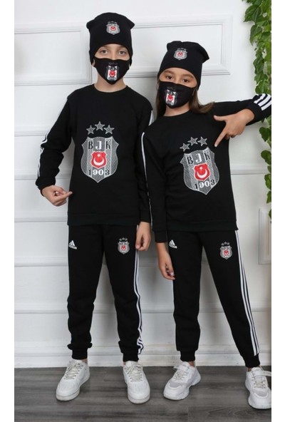 Cinarium Çocuk 4 Parçalı Bjk Taraftar Takım - 0221KEBJ - Siyah - 5-6 Yaş