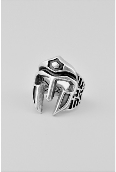 Bu Farklı Gladyatör Miğfer Gümüş Kaplama Ayarlamalı Erkek Yüzük
