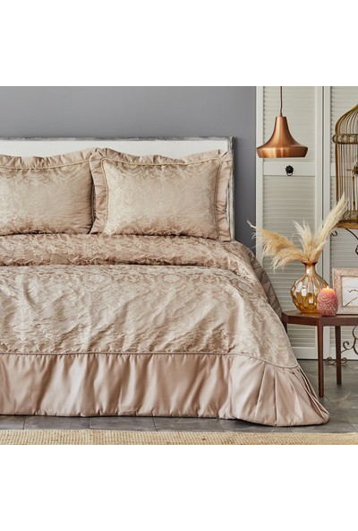 Karaca Home Plazzo Pudra Private Çift Kişilik Çeyizlik Yatak Örtüsü Seti