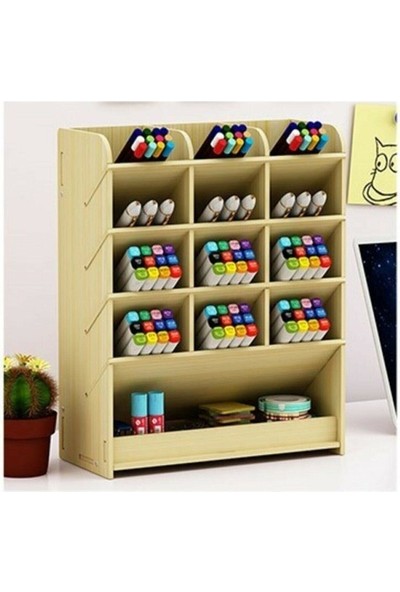 Ağaçistan-Ahşap Kalemlik Organizer 25.5 x 9.2 x 21 cm