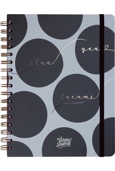 Victoria's Journals Süresiz Planlayıcı Ajanda Siyah - Beyaz 17 x 24 cm