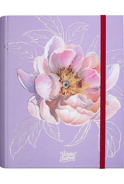 Victoria's Journals Gül Gizli Spiralli Çizgili Defter 17x 24 cm