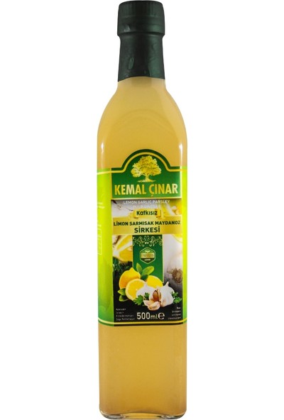 Kemal Çınar Katkısız Limon Sarımsak Maydanoz Sirkesi 500 ml Kemal Çınar Katkısız Limon Sarımsak Maydanoz Sirkesi 500 ml