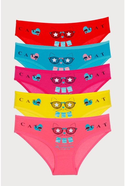 Nicoletta Mıxcolor Kız Çocuk Külot Garson 5'li Paket