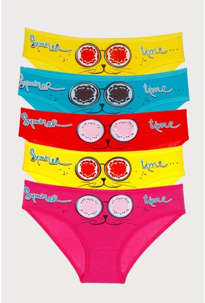 Nicoletta Mıxcolor Kız Çocuk Külot Garson 5'li Paket