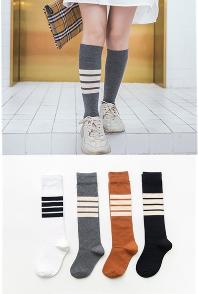 Bgk 4 Çift Dizaltı Tarz Yetişkin Çorap Pamuklu