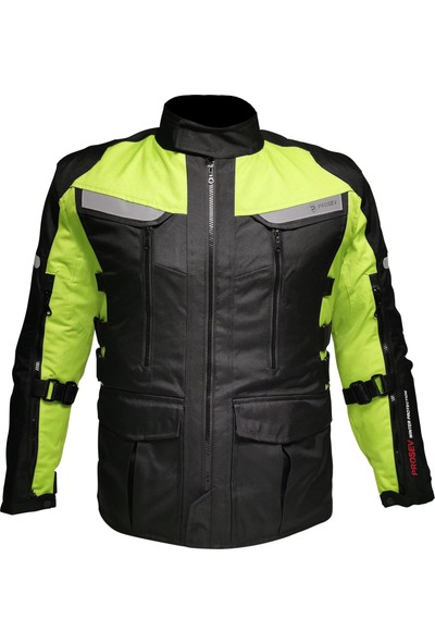 Prosev 7150 Full Korumalı Uzun Model 4 Mevsim Motosiklet Montu (Sarı-Siyah) XL Beden Prosev 7150 Full Korumalı Uzun Model 4 Mevsim Motosiklet Montu (Sarı-Siyah) XL Beden