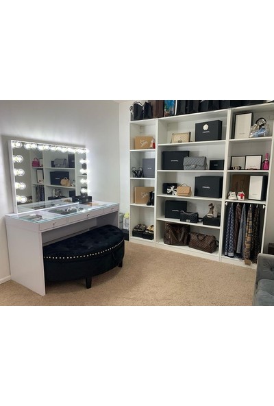 Seyyahhome Çekmeceli Camlı Masa