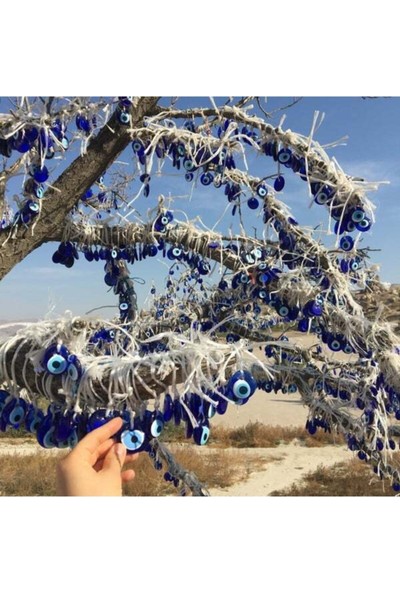 Lira 4 cm (60ADET) Ağaç Süsleme Dekor Süsleme Cam Nazar Boncuğu Delikli Nazarlık 0260