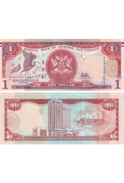 Benim Koleksiyonum Trinidad ve Tobago, 1 Dolar (2006) P#46 Çil Eski Kağıt Para