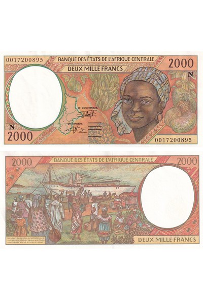 Benim Koleksiyonum Ekvator Ginesi, 2000 Frank (2000) P#503NG Çil Eski Yabancı Kağıt Para