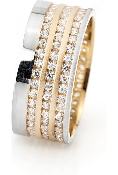 Gümüş Hediye Al Üç Şerit Zirkon Taşlı 925 Ayar Gümüş Bayan Alyans Gümüş Hediye Al Üç Şerit Zirkon Taşlı 925 Ayar Gümüş Bayan Alyans