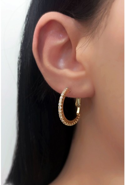 ÇLK Accessories Sıra Taşlı Halka Küpe TRKÜPE3985 B33003 ÇLK Accessories Sıra Taşlı Halka Küpe TRKÜPE3985 B33003