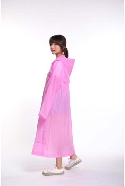 Dream Plus Unisex Su Geçirmez Şık Kıyafet Üstü Yağmurluk Pembe