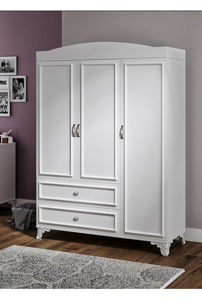 Baby Darling Lisa 3 Kapaklı Dolap 135CM %100 Mdf