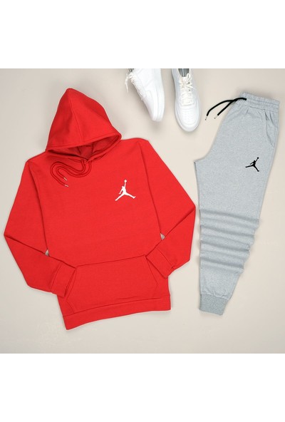Trendypassion Kırmızı Jordan Esh Gri Jrd Eşofman Takımı