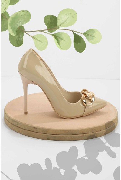 Bambi Nude Rugan Kadın Klasik Topuklu Ayakkabı K01596177308