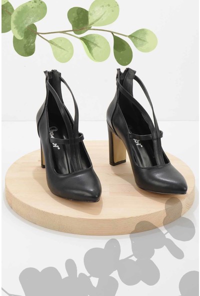 Bambi Siyah Kadın Klasik Topuklu Ayakkabı K01926051209