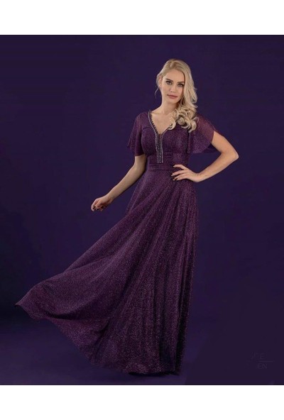 Arin Uzun Simli Abiye Ön Kısmı Pullu