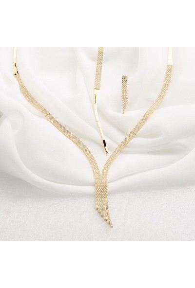 Bilezikci Üç Sıra Suyolu Altın Takı Seti