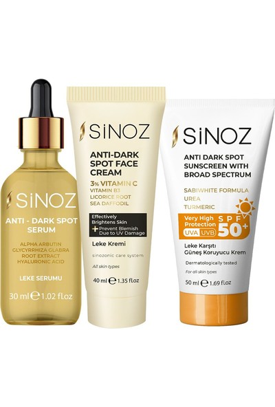 Sinoz Leke Giderici Cilt Bakım Paketi