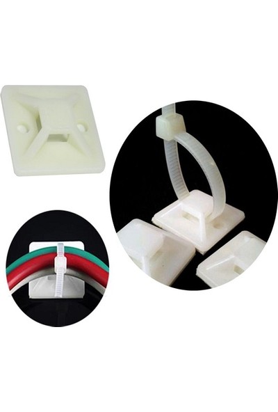 Kartal Marin Plastik Yapışkanlı Kroşe 30*30 Beyaz 100 Adet