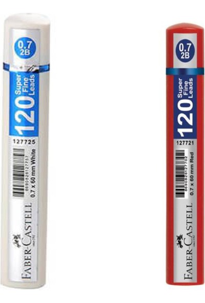 Faber-Castell Faber Castell 2 Adet Grip Min 07MM 2b 60 mm 120'LI Kırmızı Beyaz Tüp Kutulu Faber-Castell Faber Castell 2 Adet Grip Min 07MM 2b 60 mm 120'LI Kırmızı Beyaz Tüp Kutulu