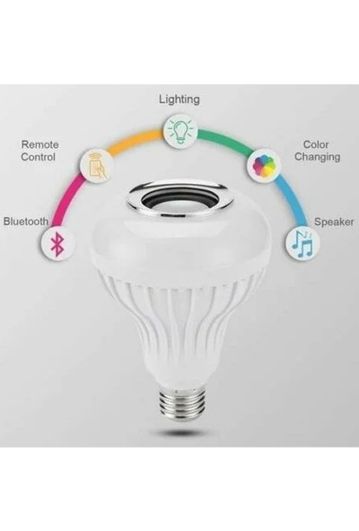 LED Bluetooth Hoparlör LED Lamba Kumandalı Ampul LED Bluetooth Hoparlör LED Lamba Kumandalı Ampul