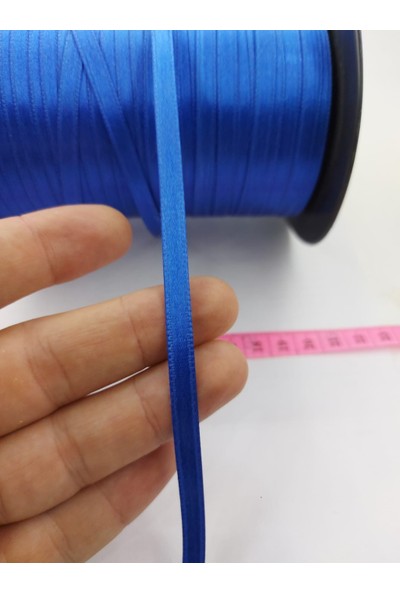 Ztt Saten Kurdale Mavi Renk 6 mm 30 Metre