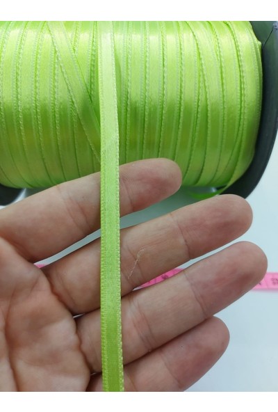 Ztt Saten Kurdale Yeşil Renk 6 mm 10 Metre