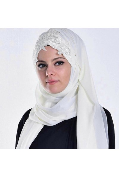 Amisos Bone Şal Güpürlü Hazır Şal Ekru - Yeni Model Tesettür Giyim Amisos Bone Şal Güpürlü Hazır Şal Ekru - Yeni Model Tesettür Giyim