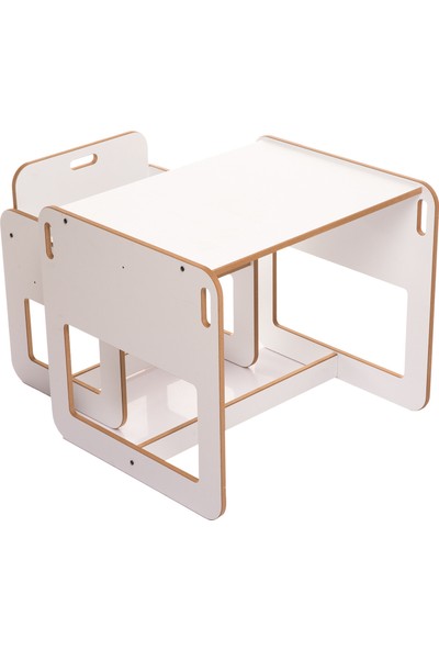 Minera Montessori Kumru Aktivite Masası Beyaz Minera Montessori Kumru Aktivite Masası Beyaz