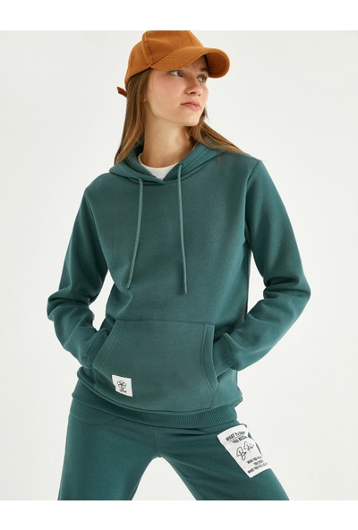 Koton Uzun Kollu Kanguru Cepli Kapüşonlu Sweatshirt
