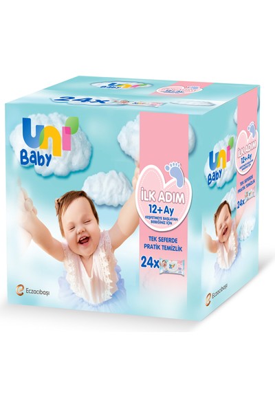Uni Baby Ilk Adım Islak Mendil 24 x 52 Adet Uni Baby Ilk Adım Islak Mendil 24 x 52 Adet
