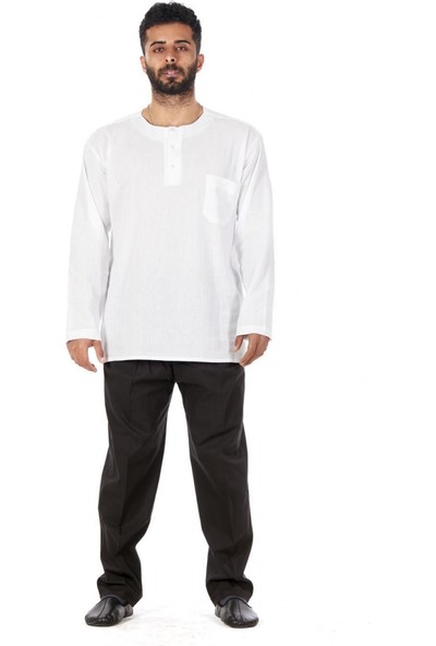 Çağrı Keten Yarım Şalvar Pantolon Çınar Siyah - NO:5955