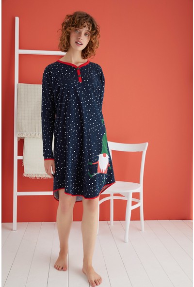 Zey 30380 Kadın Baskılı Tunik Gecelik