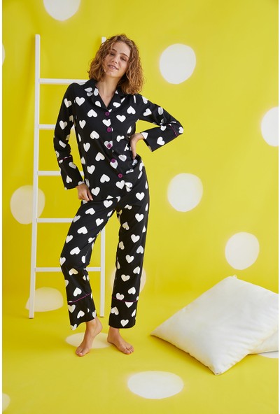 Zey 30414 Kadın Düğmeli Pijama Takım