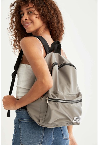 DeFacto Kadın Defacto Fit Yazı Baskılı Büyük Okul Sırt Çantası S2402AZNS