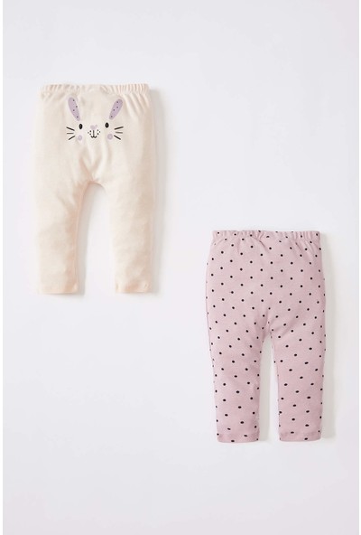 DeFacto Kız Bebek Puantiye Desenli Pamuklu 2'li Alt V5270A221AU
