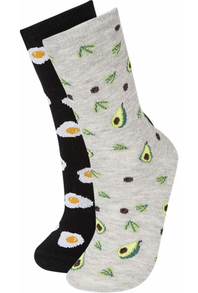 DeFacto Kadın Eğlenceli 2'li Uzun Çorap W0220Az21Au