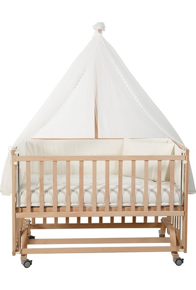 Baby Plus Doğal Ahşap Bebek Karyola 60X120 cm Baby Plus Doğal Ahşap Bebek Karyola 60X120 cm