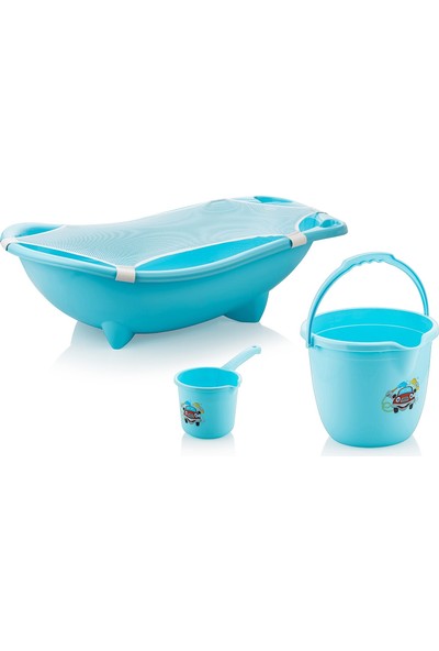 Baby Plus Bebek Küvet Seti 3 Parça Mavi + File Hediyeli