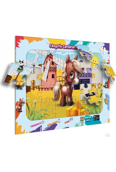 4 Boyut Yayınları Sevimli At 24 Parça Puzzle